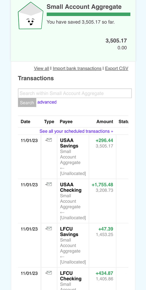 Unallocated Funds - Goodbudget